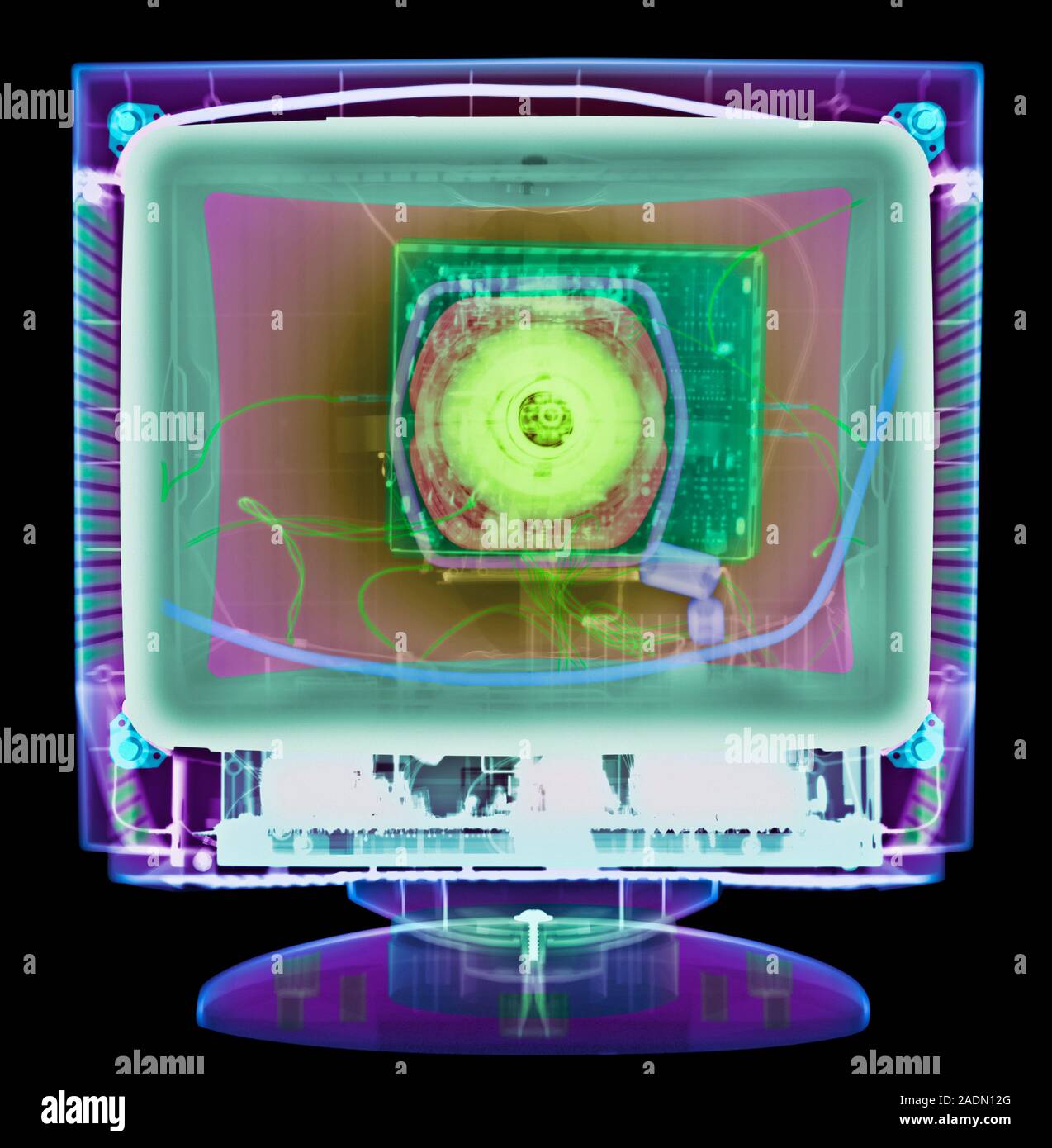 Computer monitor, coloured X-ray. This type of computer screen is also ...