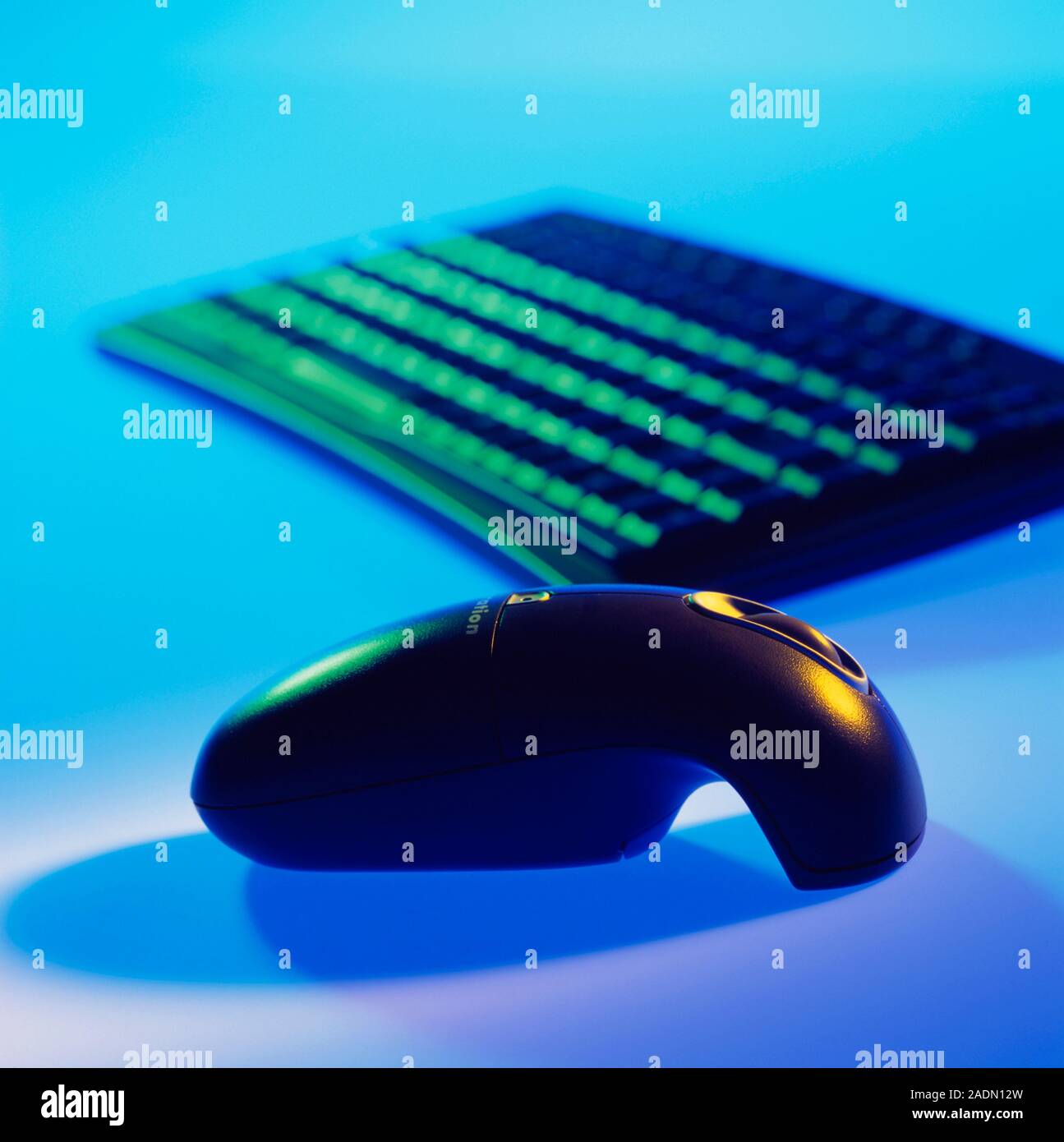 Cordless mouse and keyboard for a computer. The mouse is also optical ...
