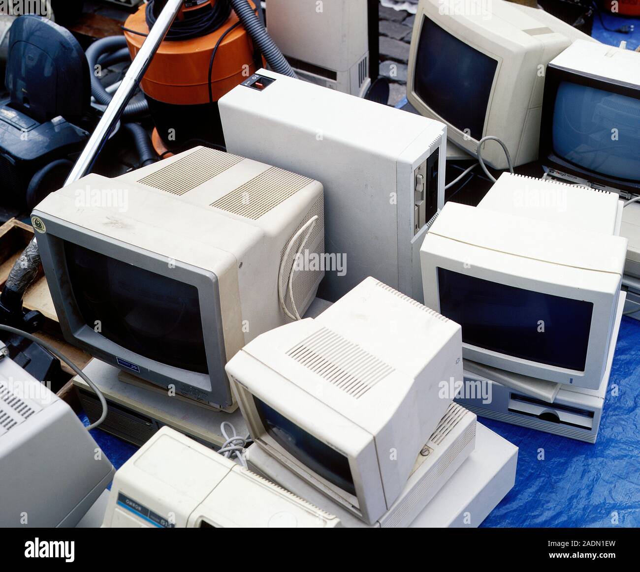 Old computers being sold second hand Stock Photo - Alamy