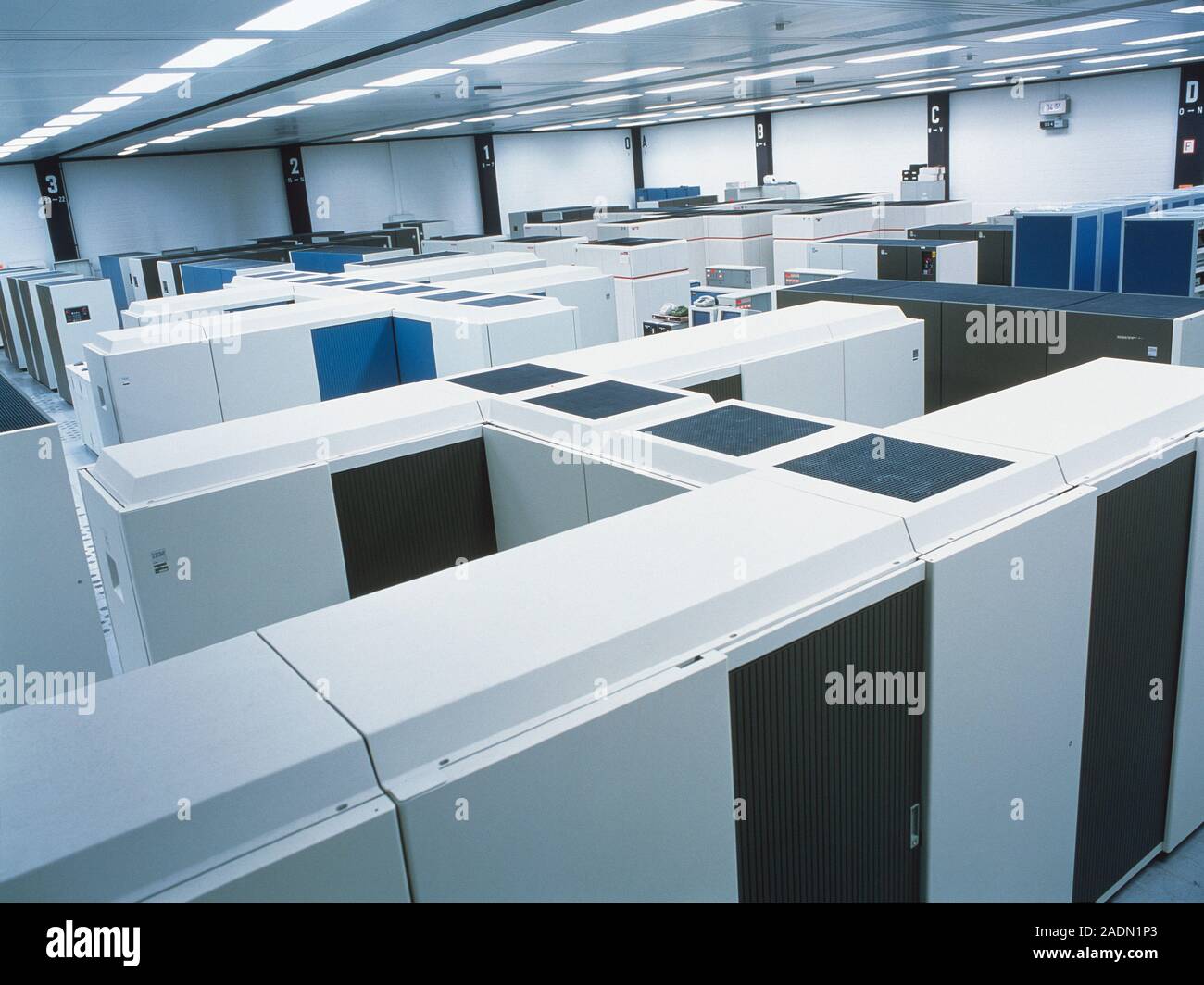 Mainframe computer centre in a Volkswagen plant. Mainframe computers ...