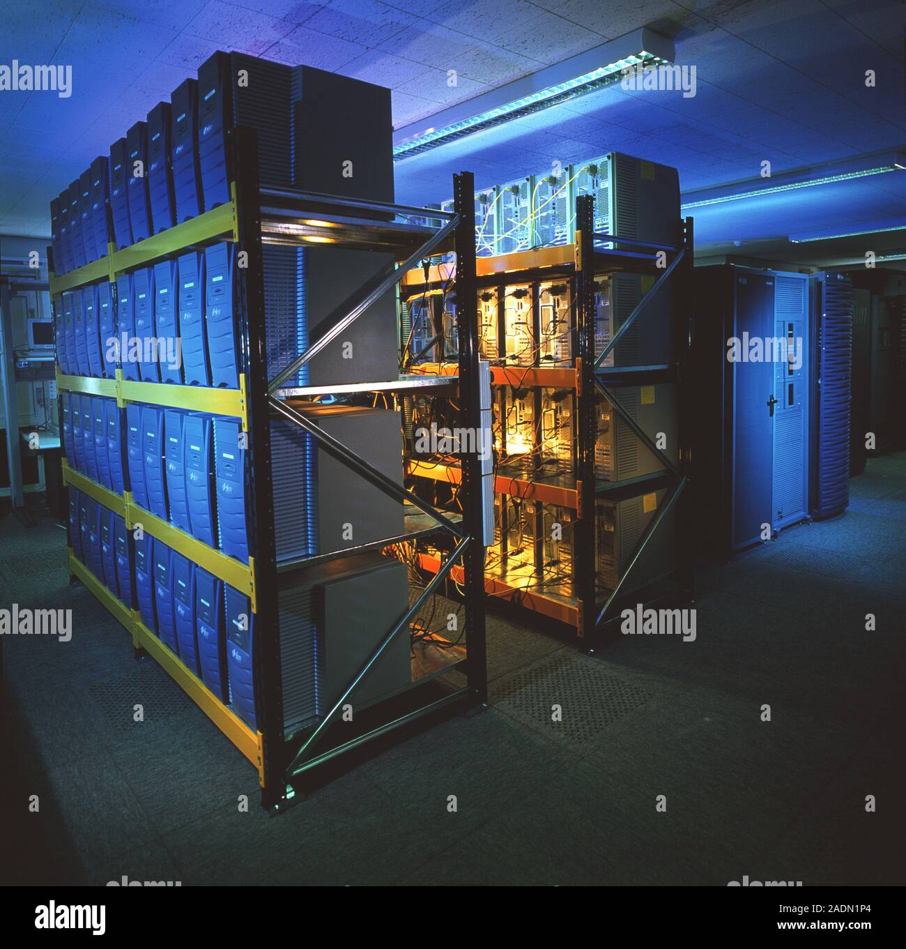Supercomputer. Main processing units of the Cosmology Machine, a ...