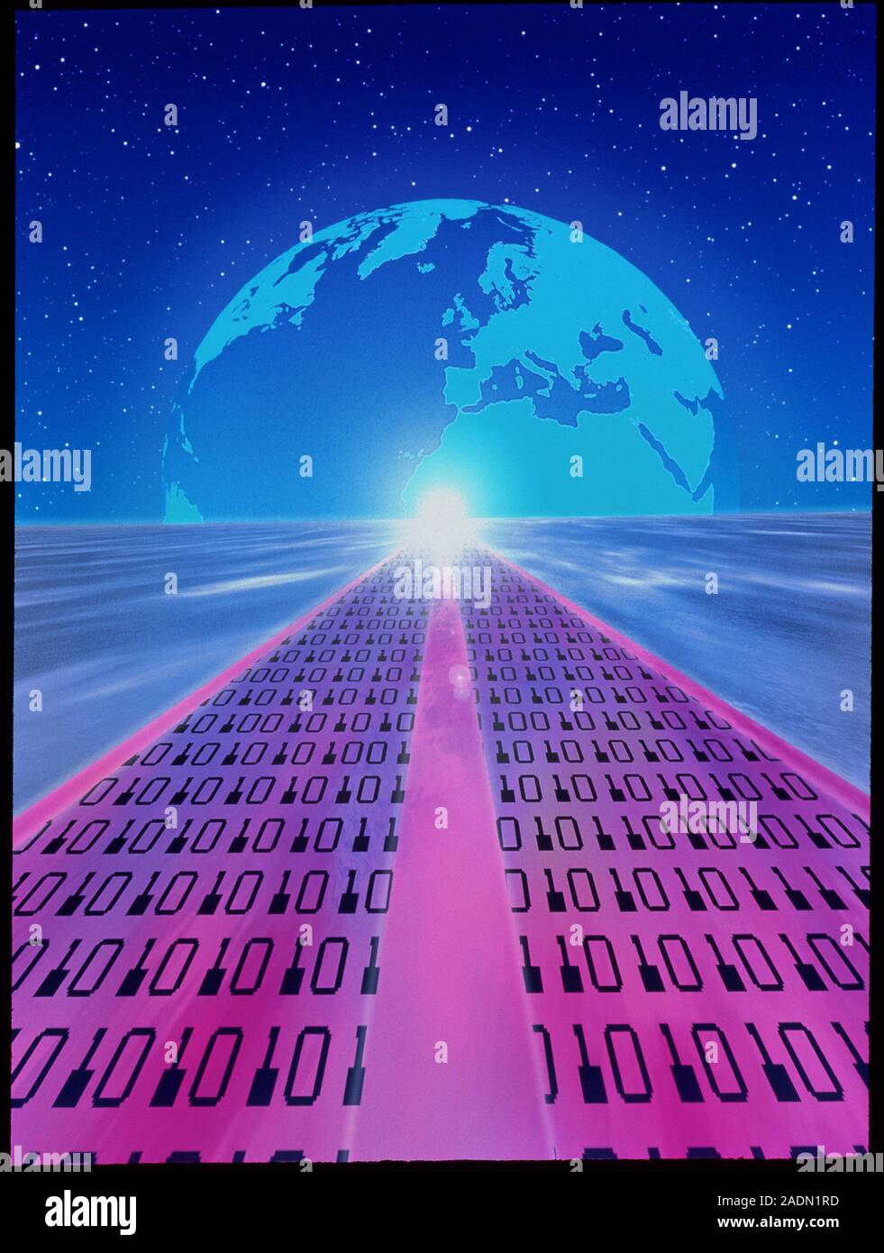 Information superhighway. Abstract computer art depicting the ...