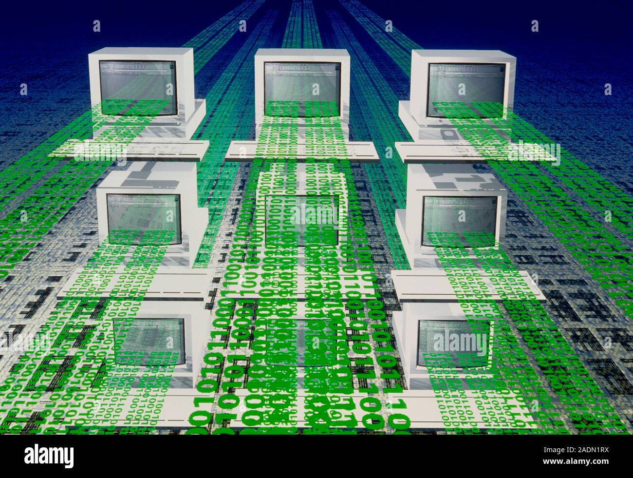 Information superhighway. Computer artwork repre- senting the ...
