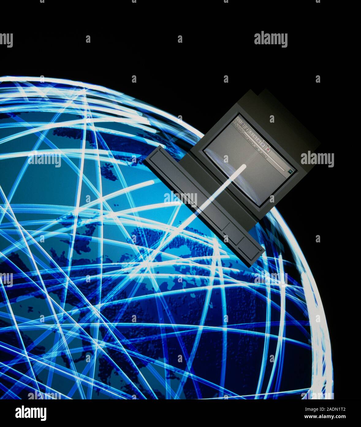 Internet. Abstract artwork of the internet, the global computer ...