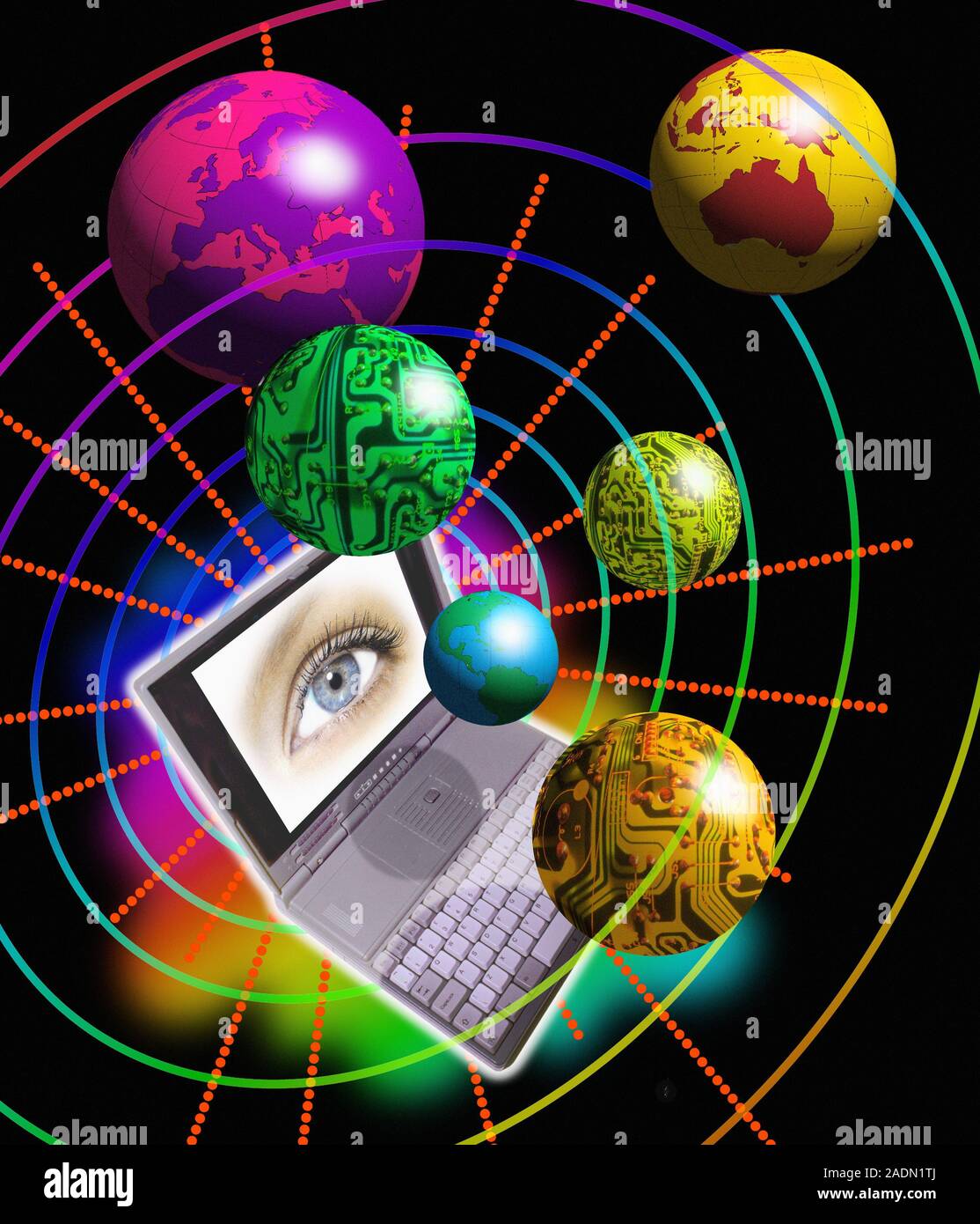 Internet communication. Conceptual image representing computer ...