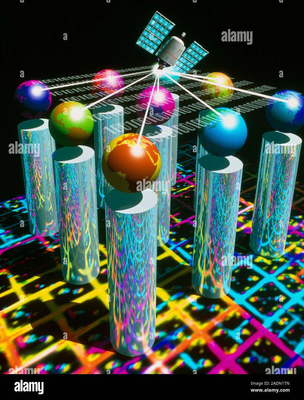 Internet. Computer artwork representing the global communication made ...