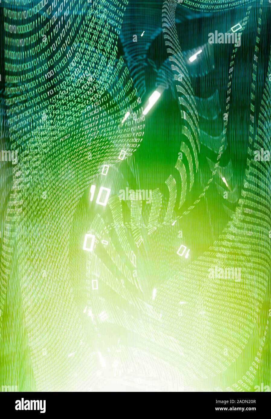 Computer data. Conceptual artwork of streams of zeros and ones ...