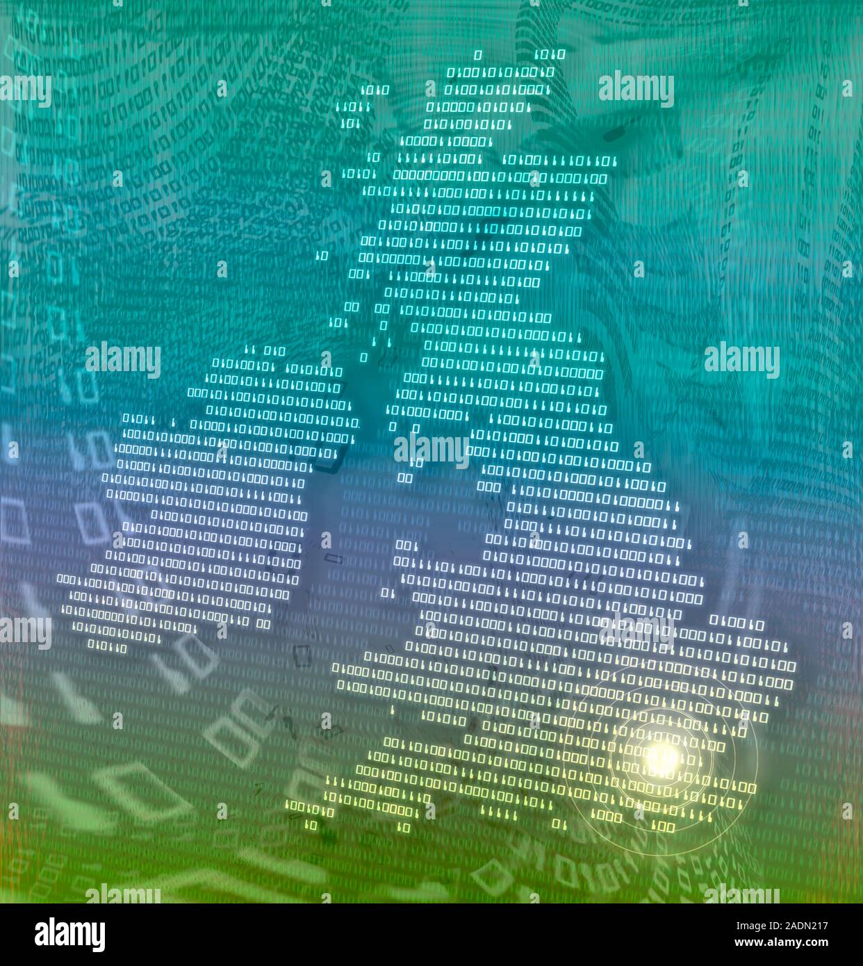 Digital UK. Conceptual computer artwork of a map of the islands of the ...