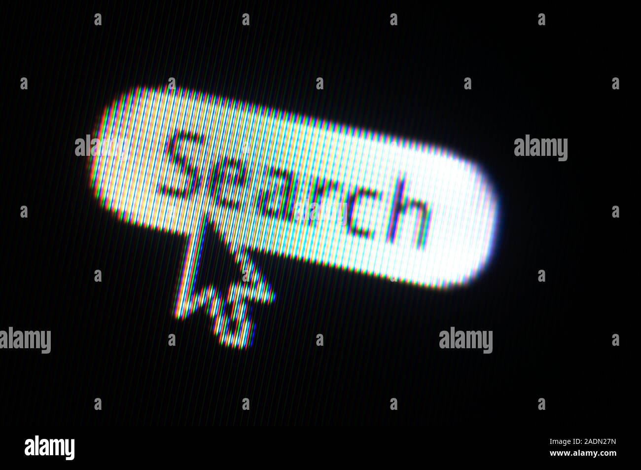 Internet search. Screen shot of a mouse cursor hovering over a Search ...
