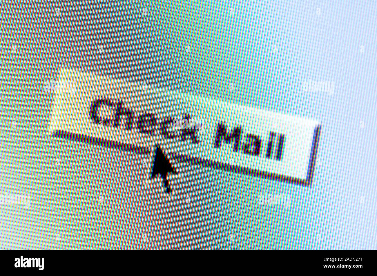 Email Mouse Cursor Hovering Over A Check Mail Button On A Computer