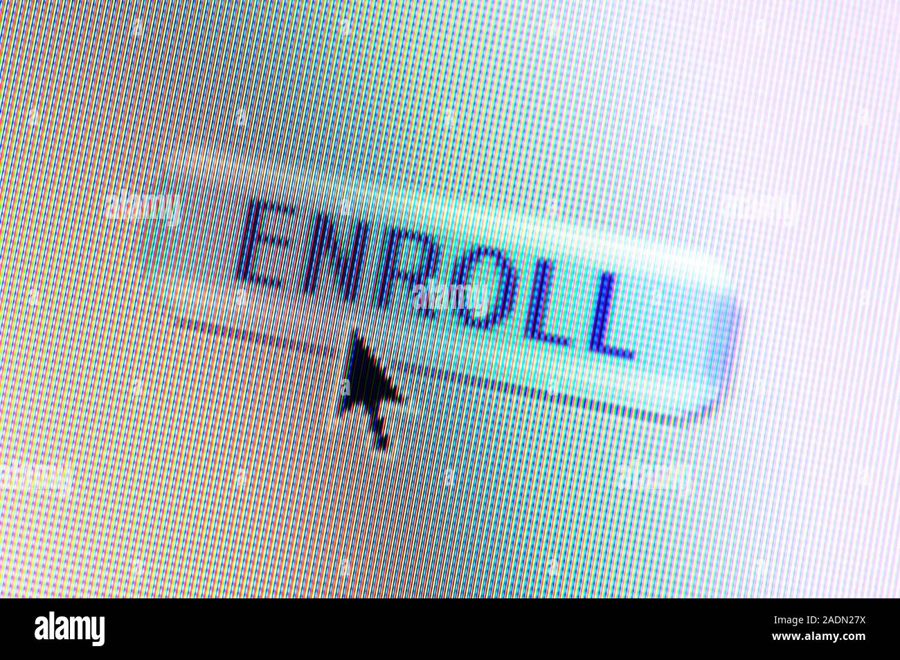 Internet application. Screen shot of a mouse cursor hovering over a ...