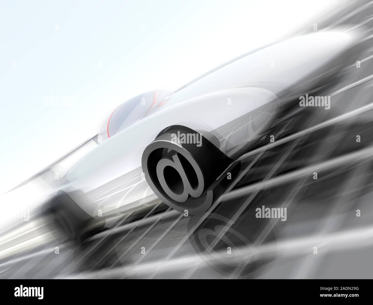 Email. Conceptual artwork of the speed of communication by email Stock ...
