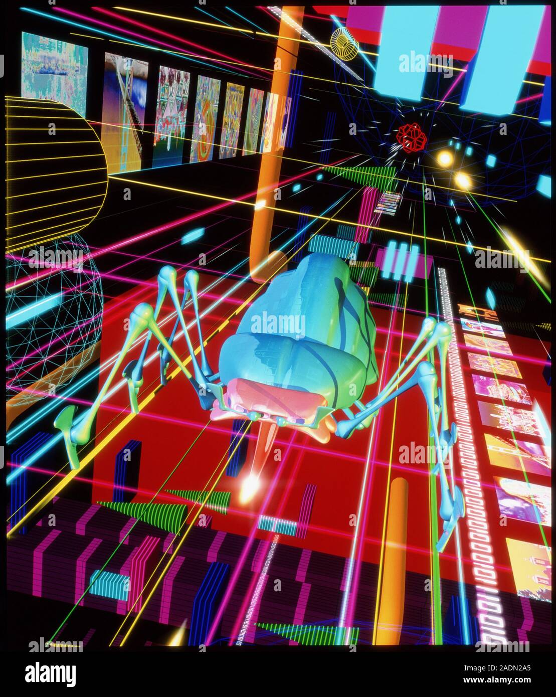 Computer virus, conceptual computer artwork Stock Photo - Alamy