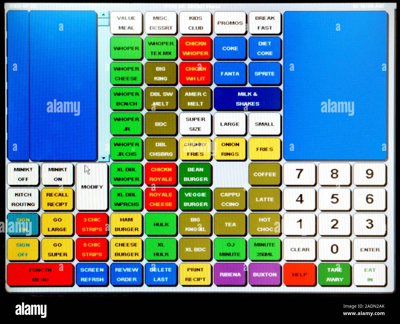 Point of sale touchscreen display for a fast food restaurant Stock ...