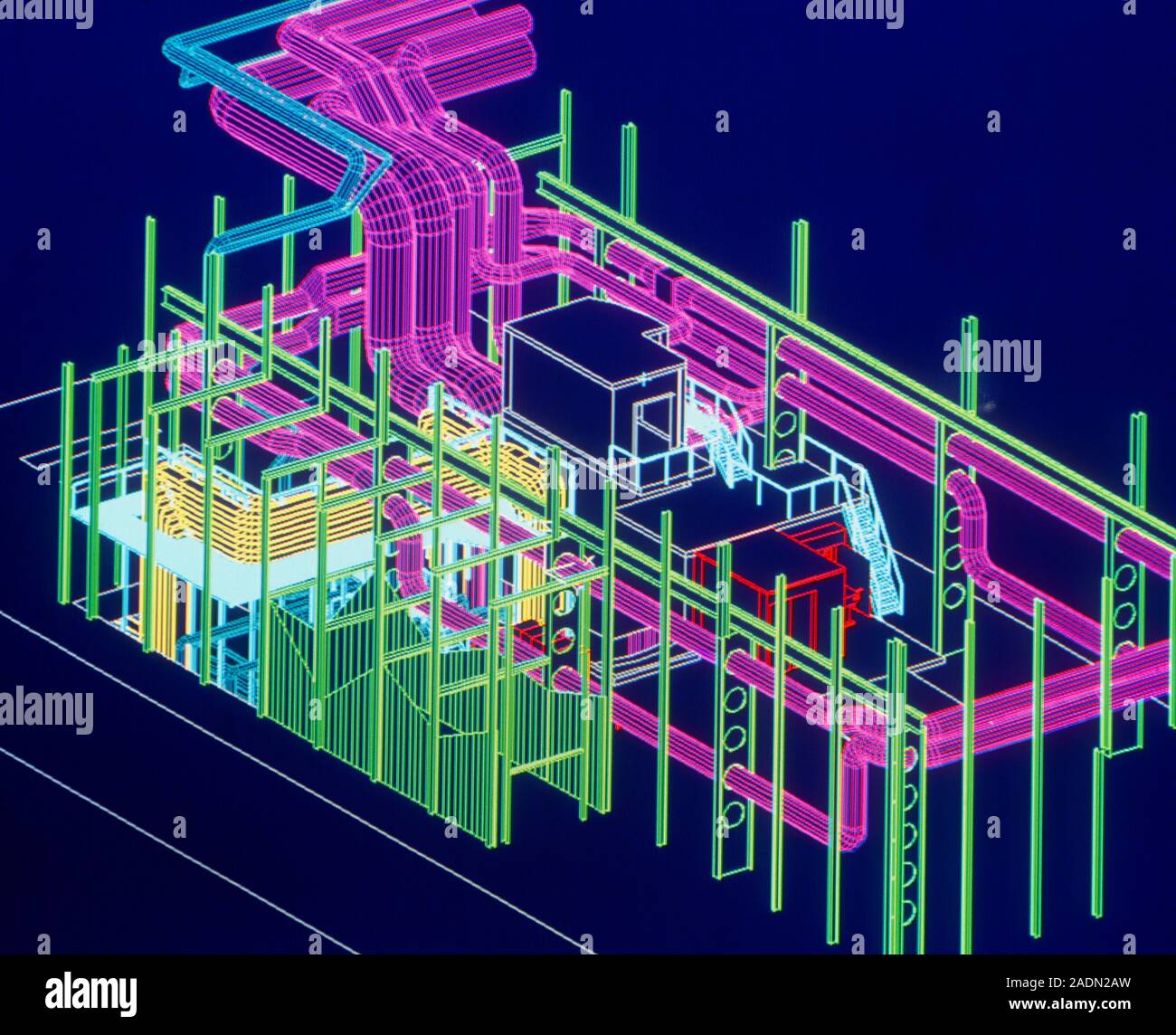 A display from a computer-aided design (CAD) package showing the layout ...