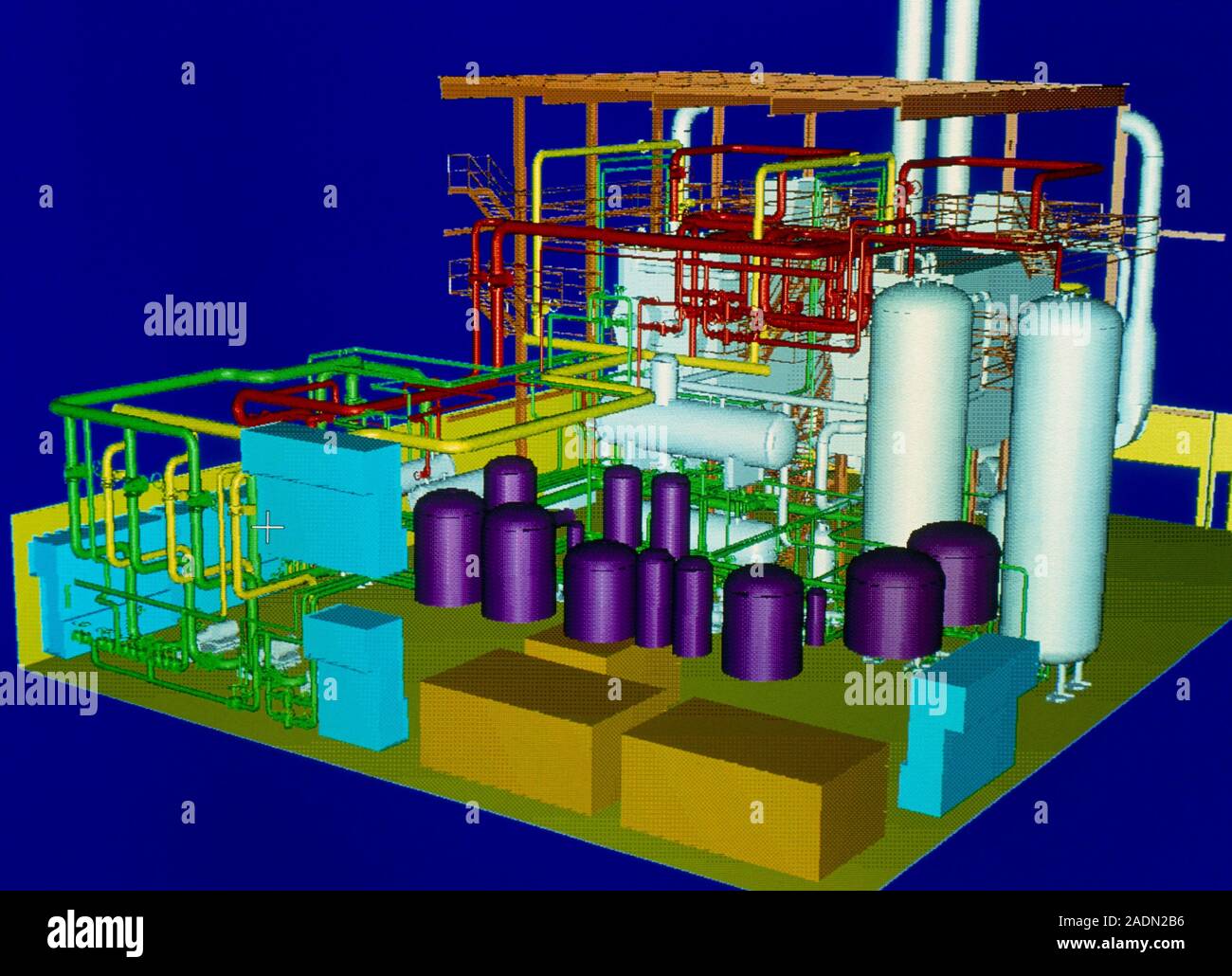 Power station. Computer-Aided Design (CAD) graphic of the interior ...