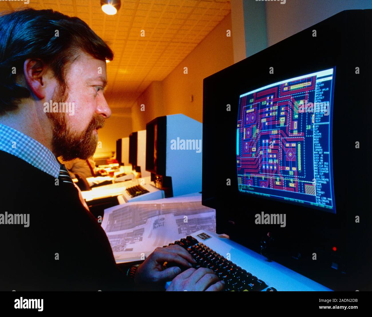 Computer-aided design (CAD) of a silicon integrated circuit Stock Photo ...
