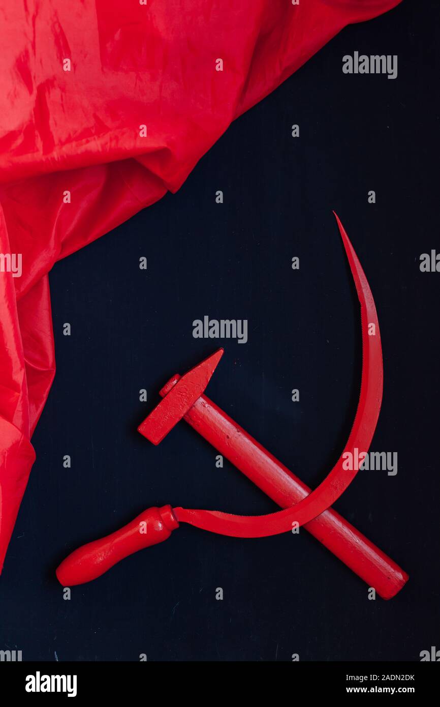 red sickle and hammer symbol of communism in the Soviet Union history ...