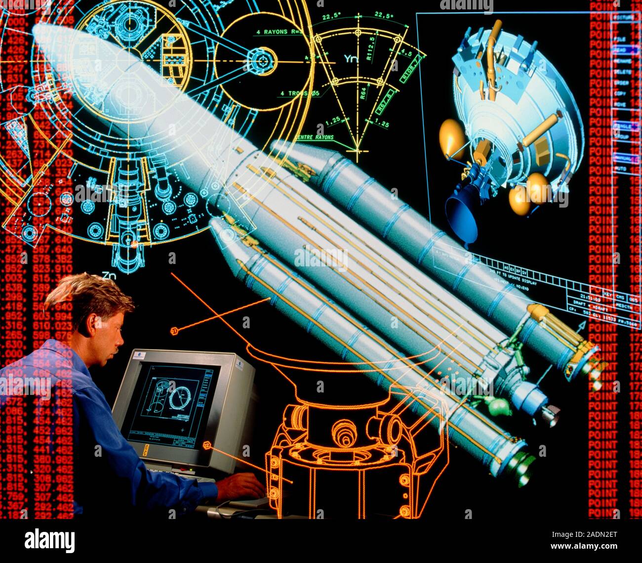 Computer aided design. Symbolic image depicting the use of computer ...