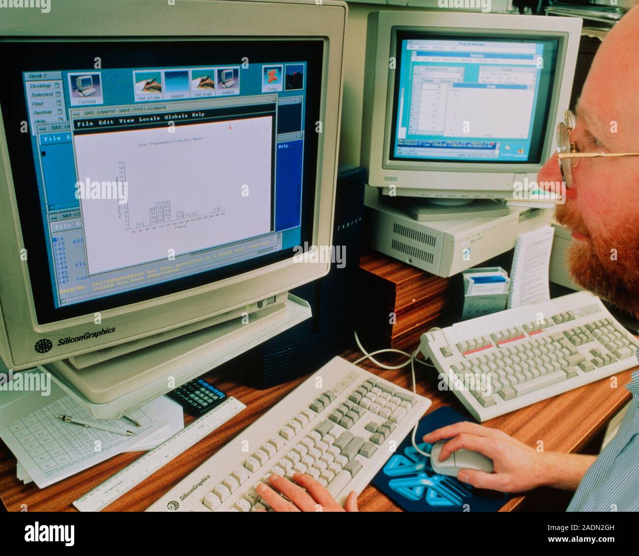 Statistical data. A statistician investigates statistical data using a ...