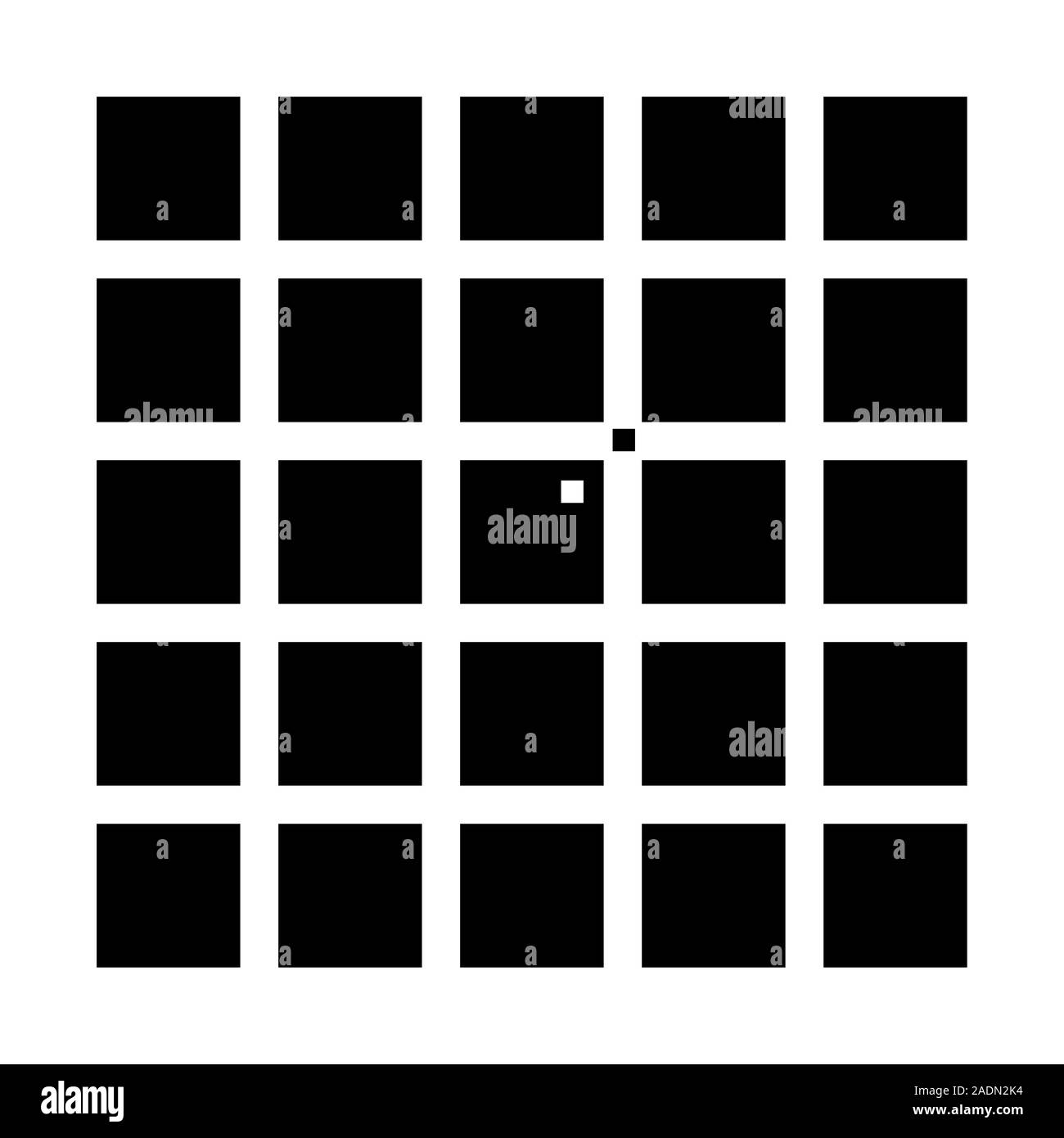 Hermann-Hering illusion. The illusion is achieved by the observer staring at the small black ...