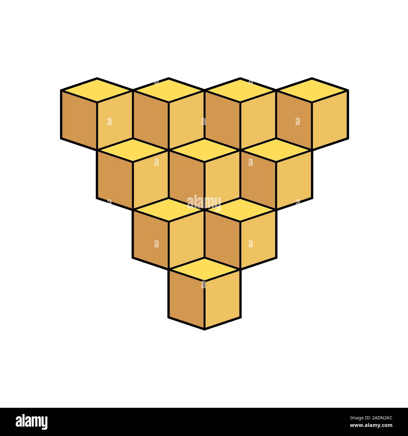 Array of Necker cubes. A Necker cube is a wireframe drawing of a cube ...