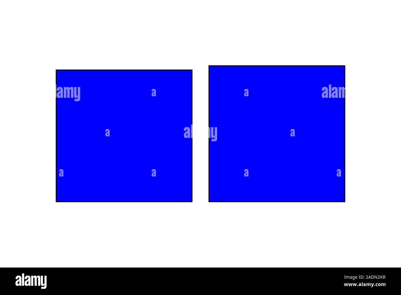 Square illusion. The shape on the right hand side is a square whilst ...