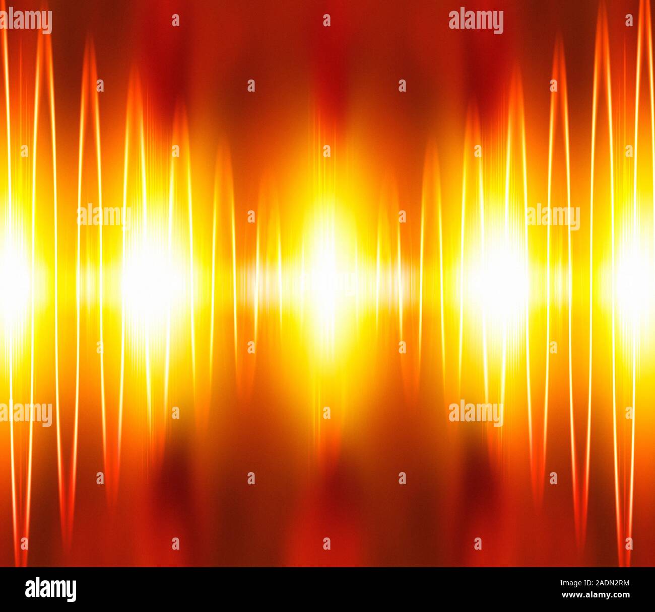 Voice recognition. Conceptual computer artwork of voice patterns (waveforms, yellow ...
