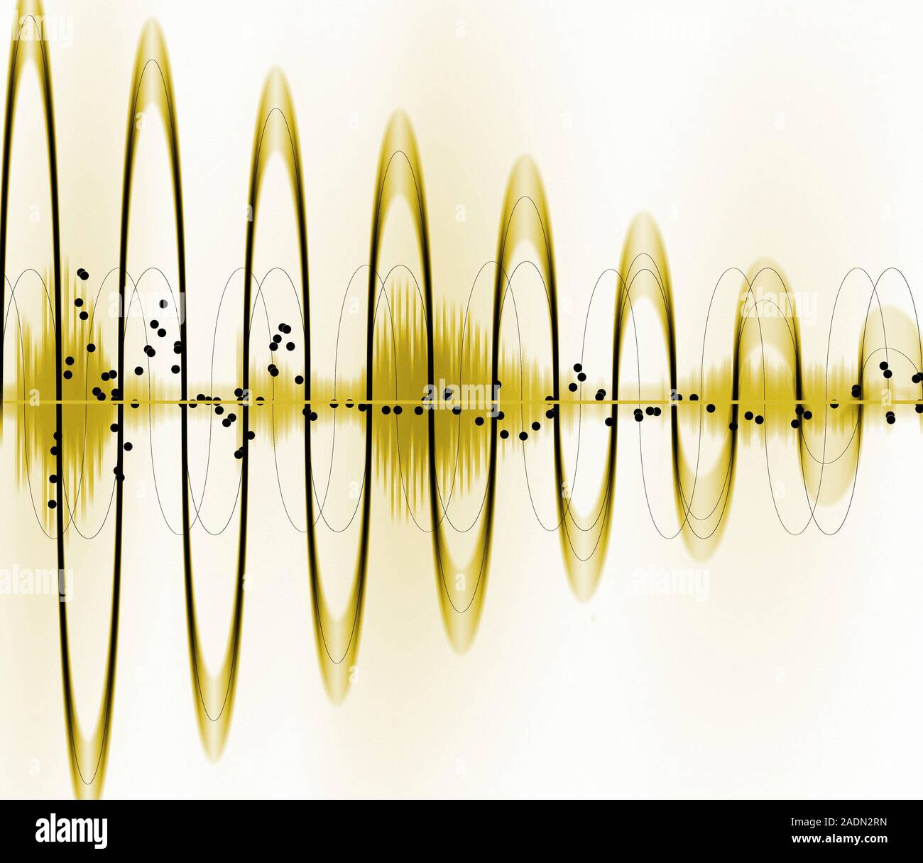 Voice recognition. Conceptual computer artwork of voice patterns (waveforms, green ...