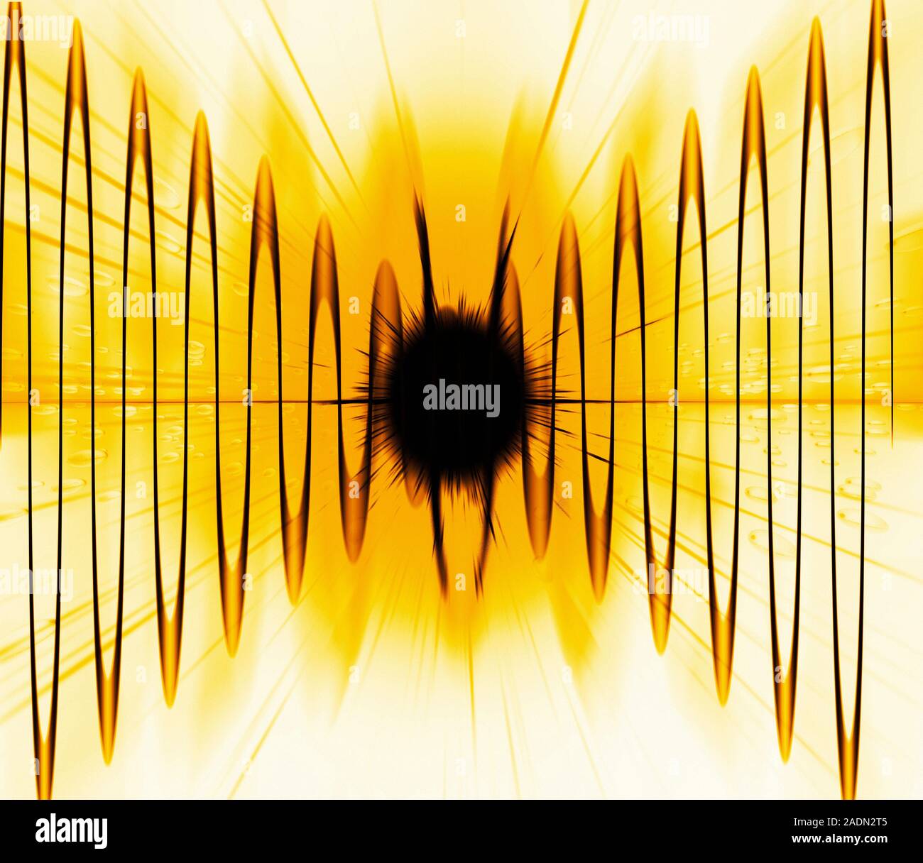 Voice recognition. Conceptual computer artwork of voice patterns (waveforms, black ...
