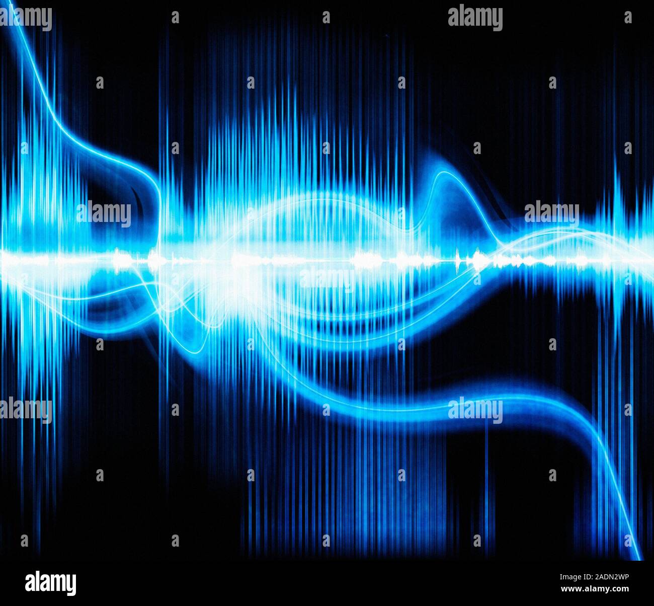 Voice recognition. Conceptual computer artwork of voice patterns ...
