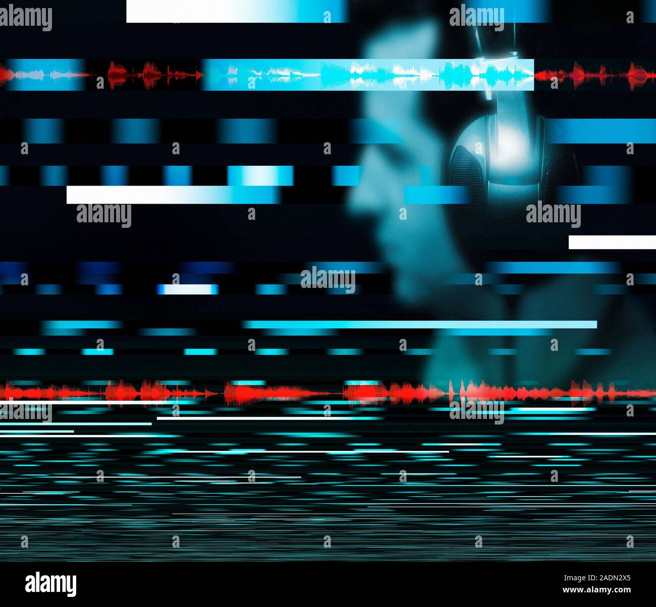 Voice recognition. Conceptual computer artwork of voice patterns ...