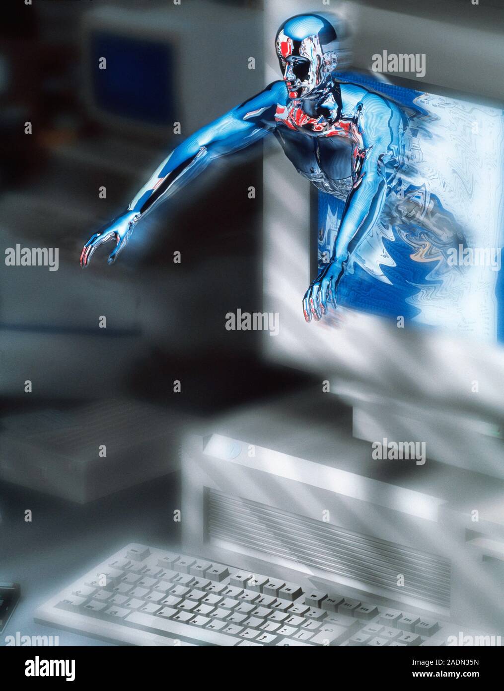 Artificial intelligence. Conceptual computer artwork representing ...
