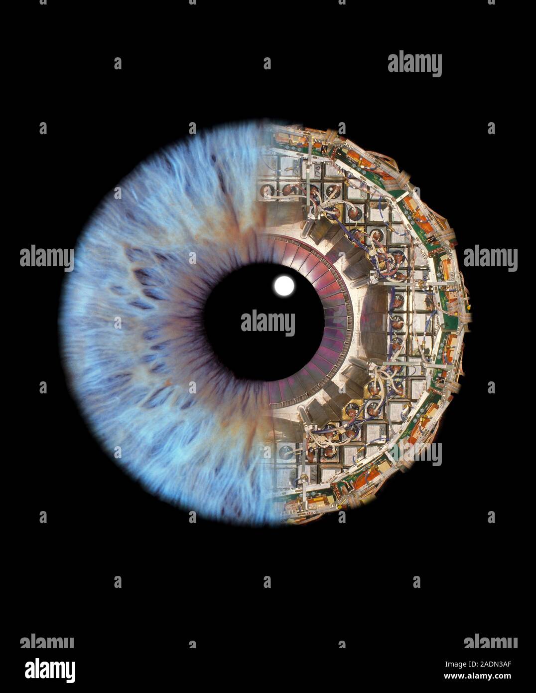 Artificial intelligence. Conceptual computer artwork of a human eye ...