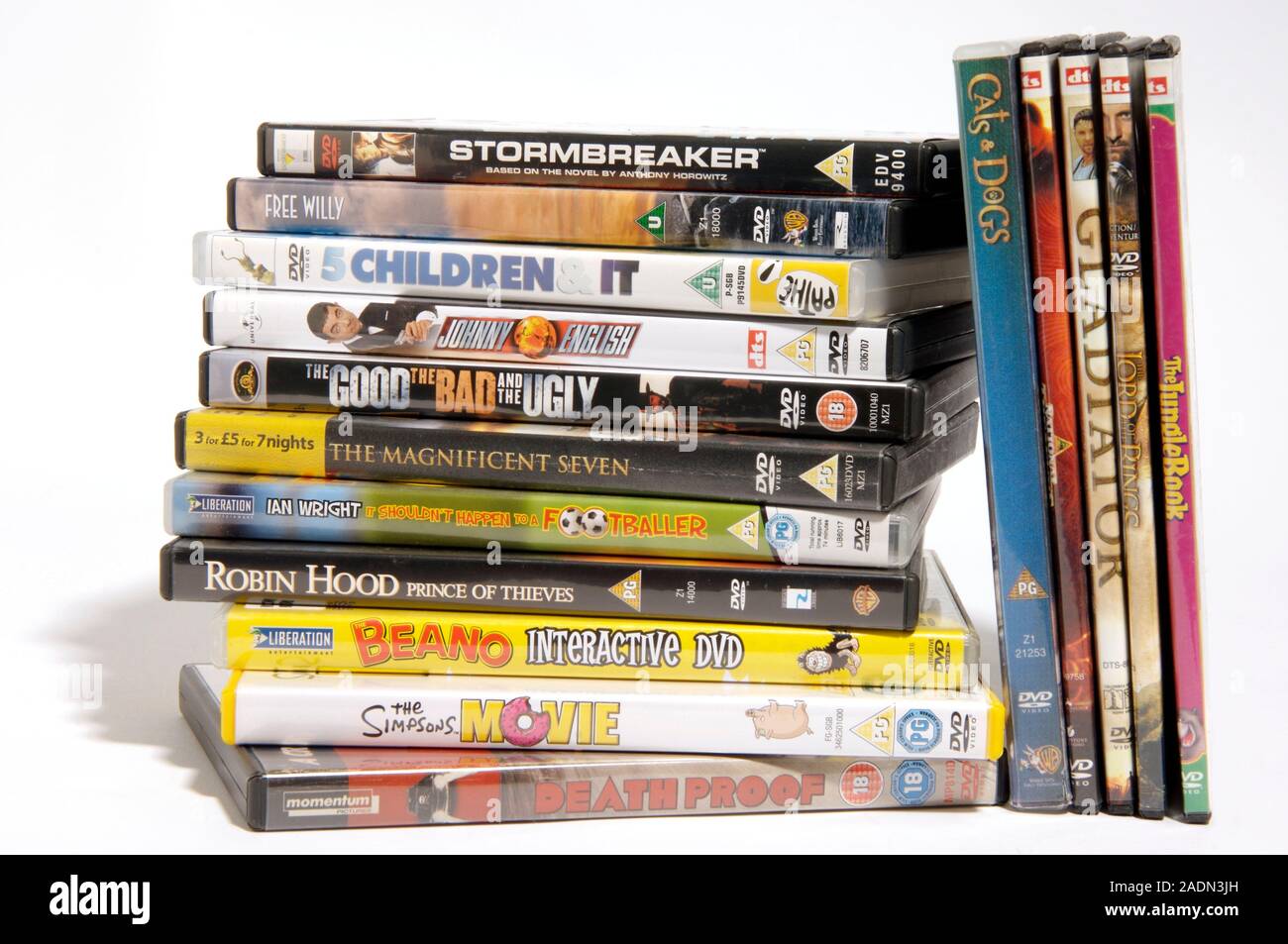 Movie DVDs (digital video discs) in a stack Stock Photo - Alamy