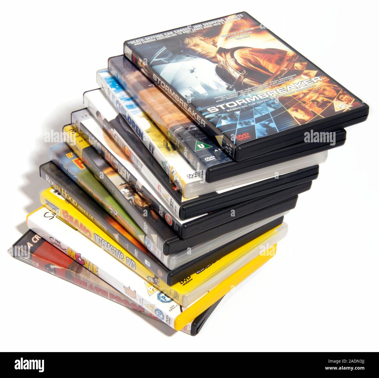 Movie DVDs (digital video) in a stack Stock Photo - Alamy