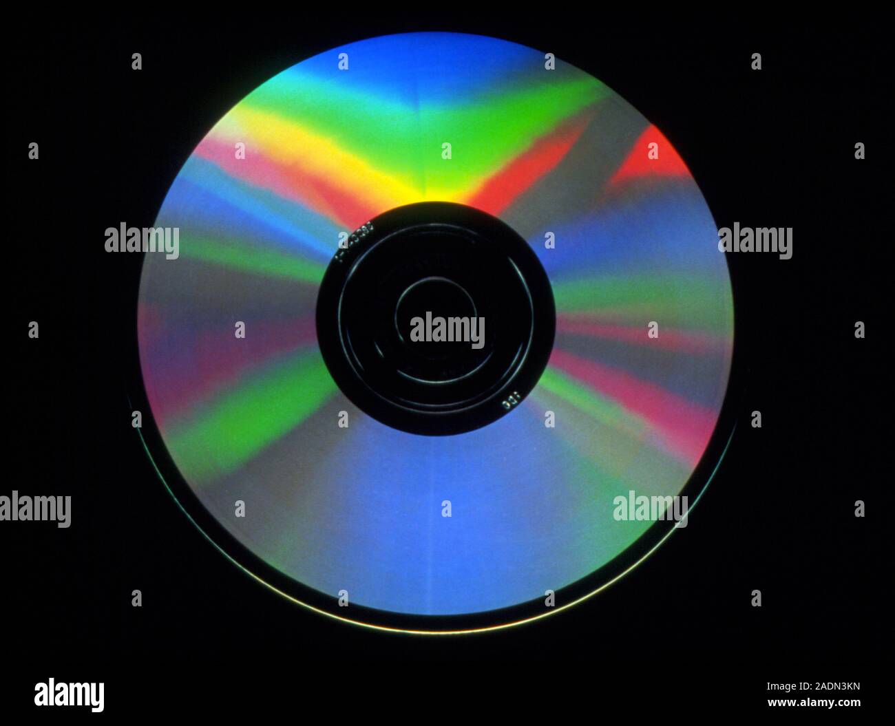 CBS/Sony compact disc: plan view of whole disc showing diffraction ...