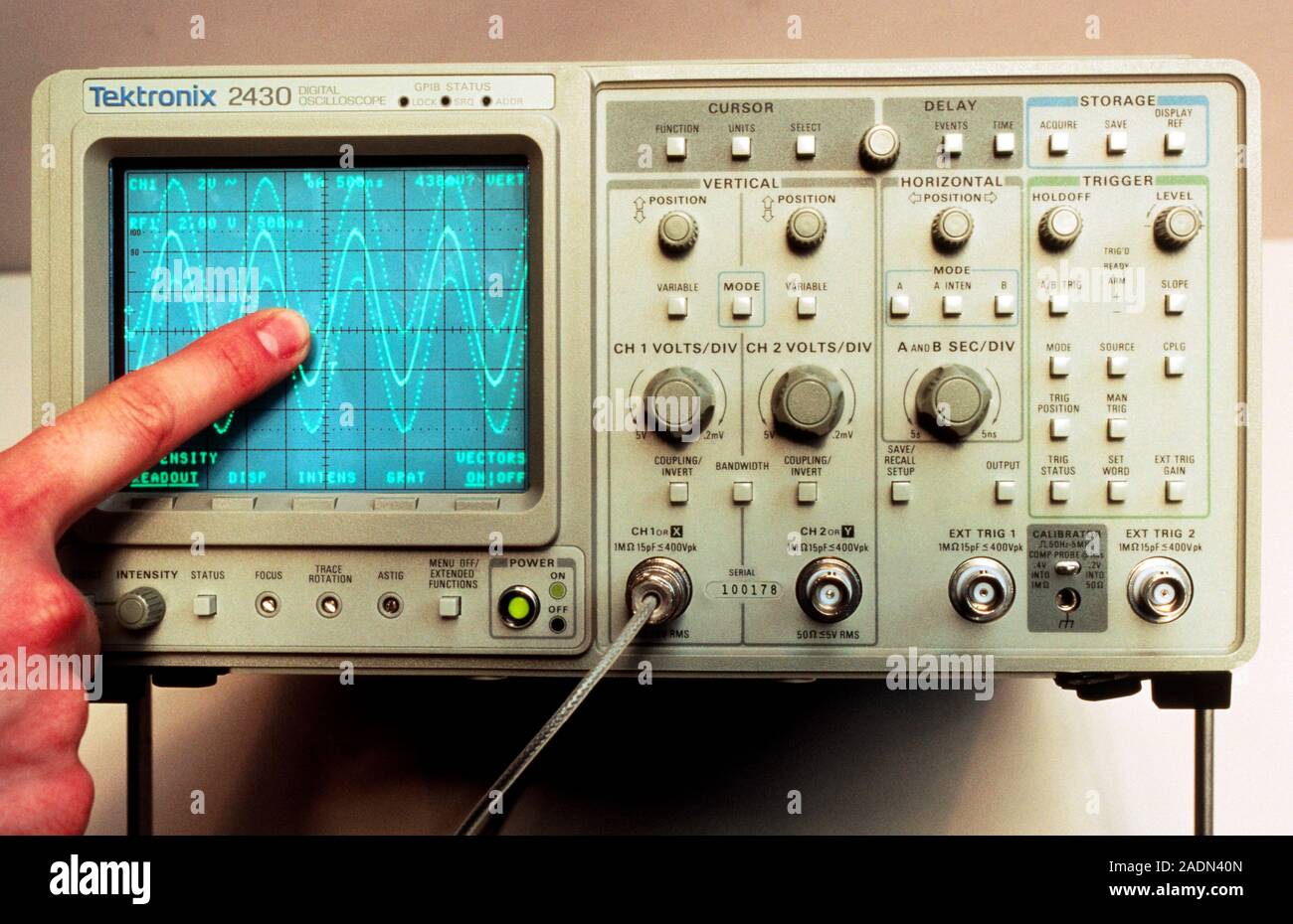 A modern digital oscilloscope, a test instrument comprising a cathode ...