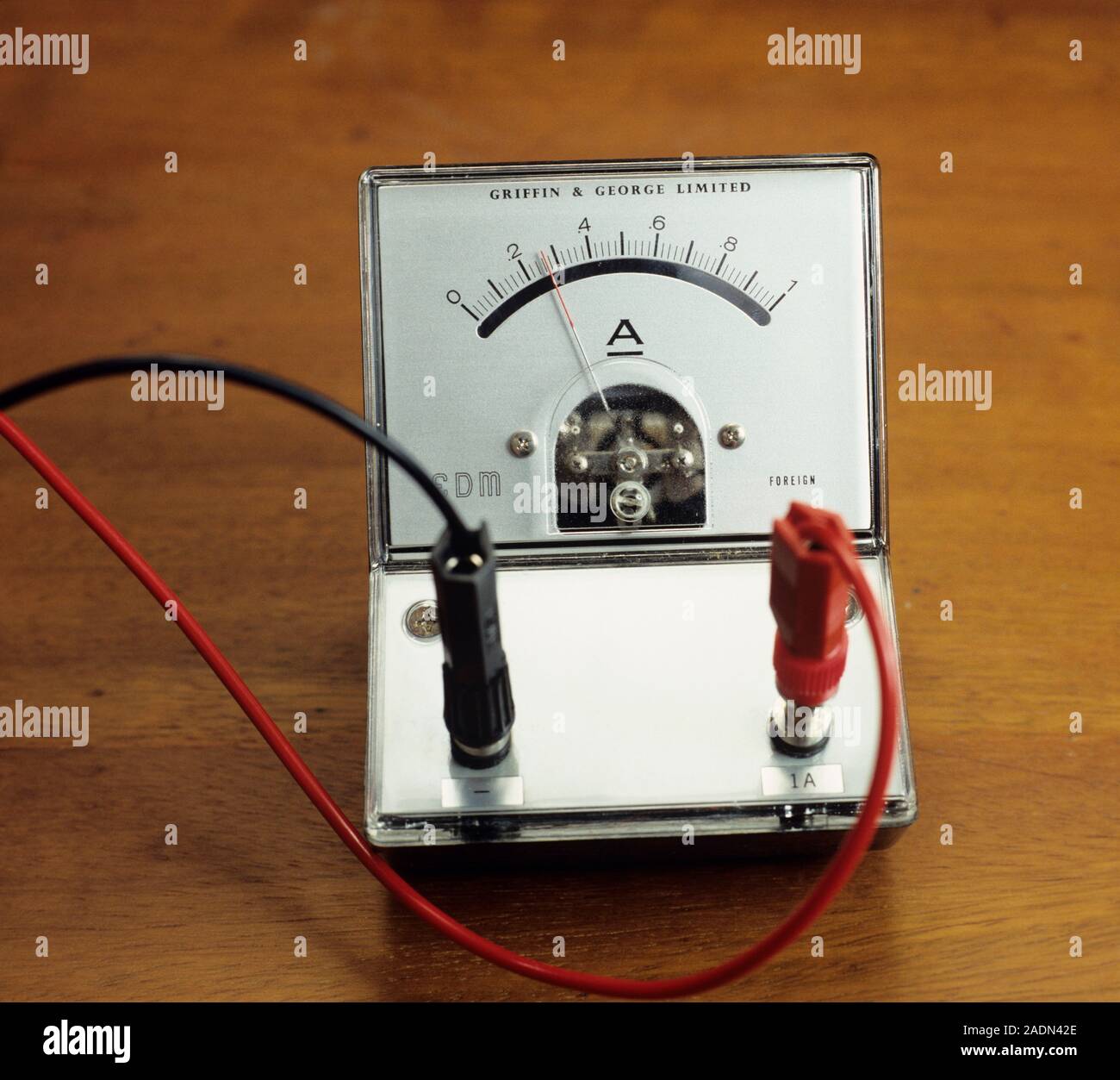 Ammeter. Analogue ammeter used for measuring the electric current in a ...
