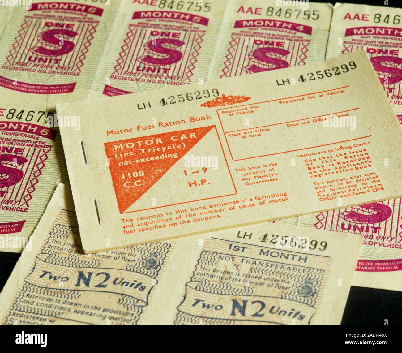 Motor fuel ration book and petrol vouchers from 1973. These were issued ...