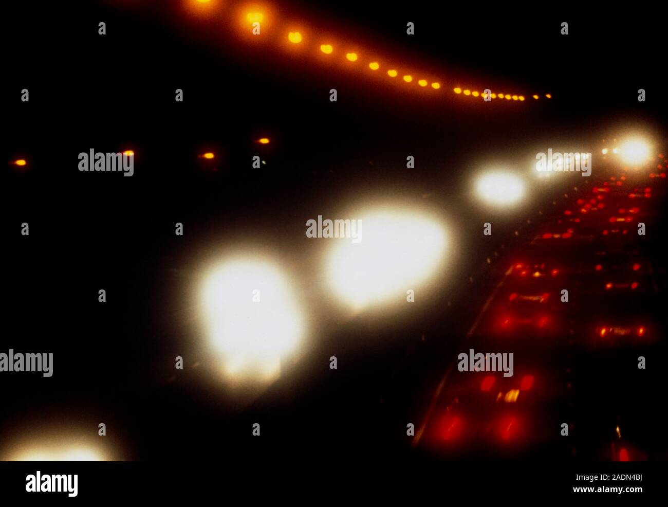 Motorway at night. View of vehicles on a motorway at night Stock Photo ...