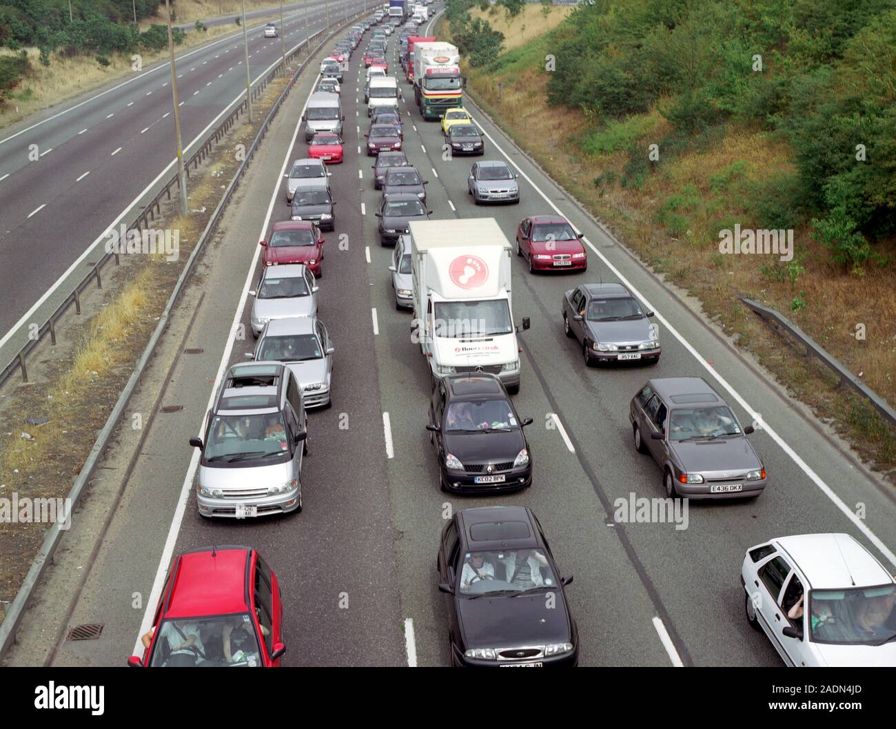 Traffic jam. Congestion on the A13 in Essex, UK, in 2005 Stock Photo ...