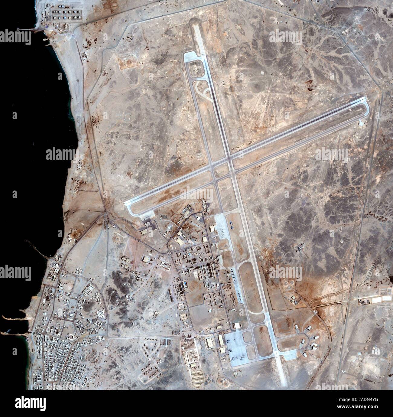 Masirah Island Air Base, Oman, satellite image. Masirah is a small ...