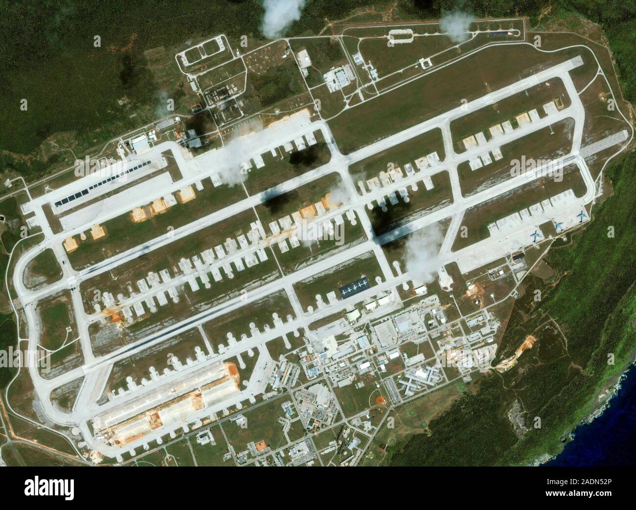 Andersen Air Force Base, Guam. Satellite image of the Andersen Air ...