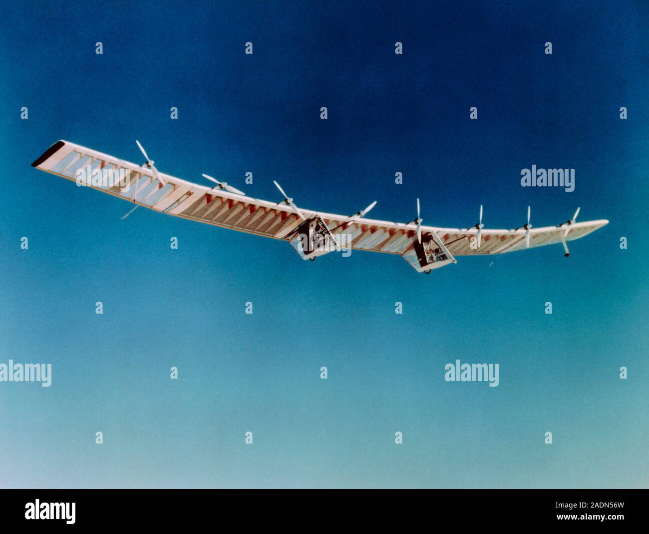 Solar powered aircraft. The Pathfinder solar- powered aircraft seen ...