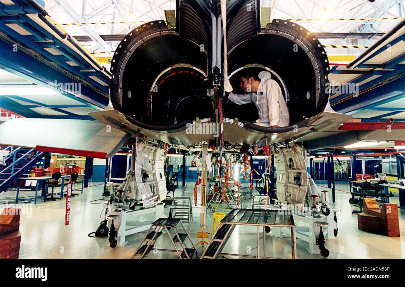 Typhoon fighter plane maintenance. The central spaces will house the ...