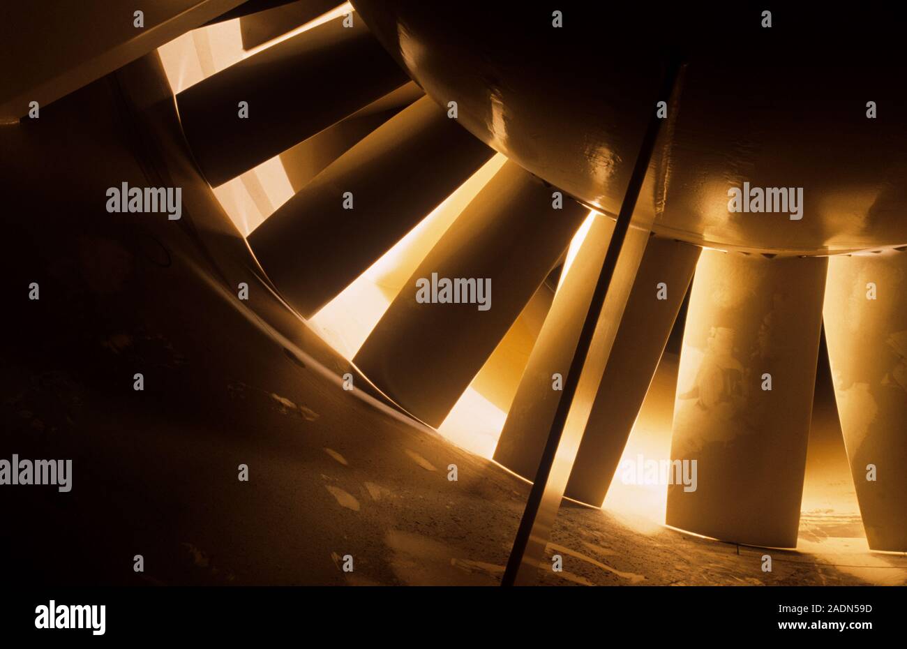 Icing Wind Tunnel. Blades of a fan in the Icing Wind Tunnel (IWT), one ...