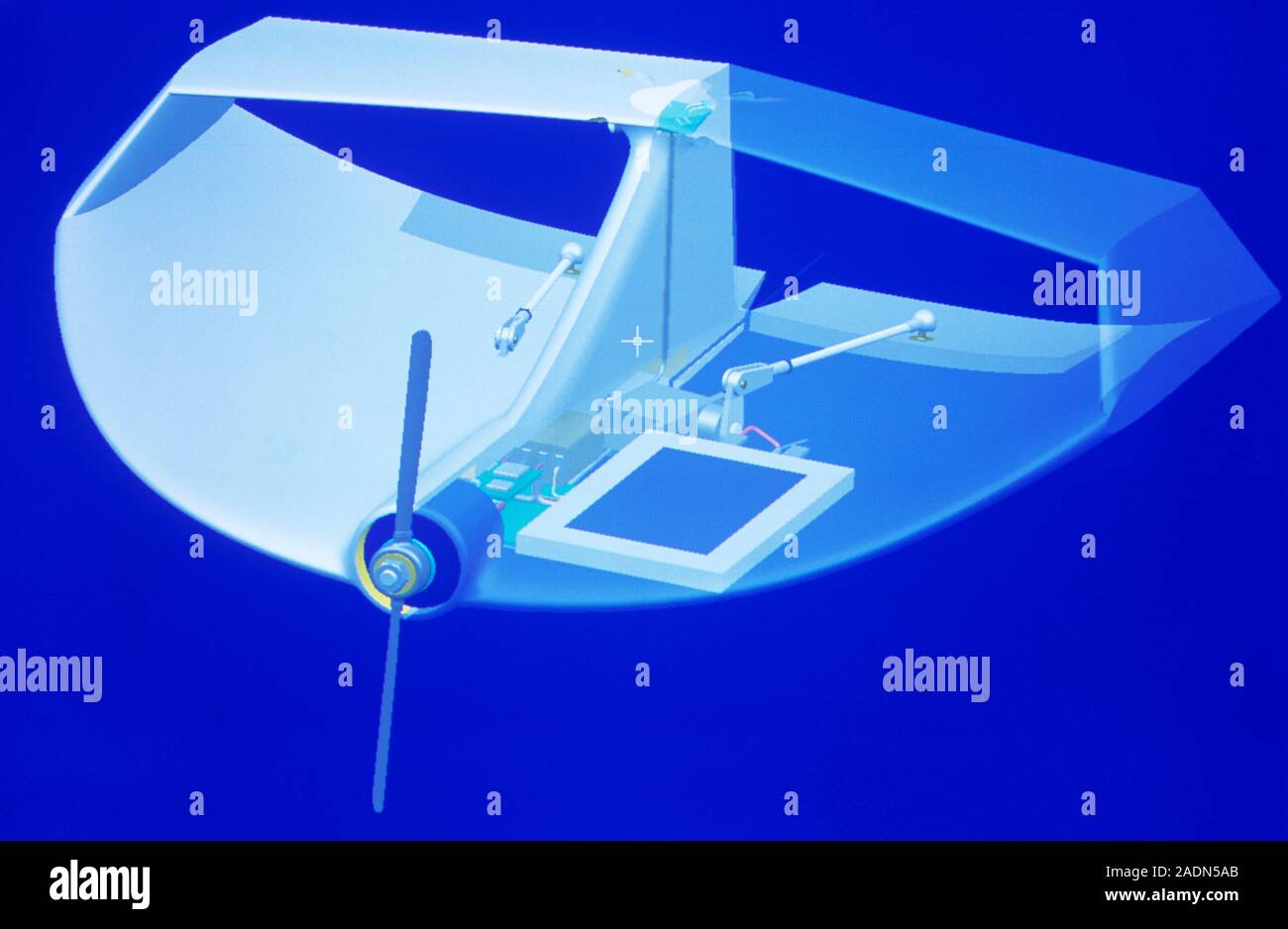 Miniature unmanned aerial vehicle (UAV). Computer artwork of the ...