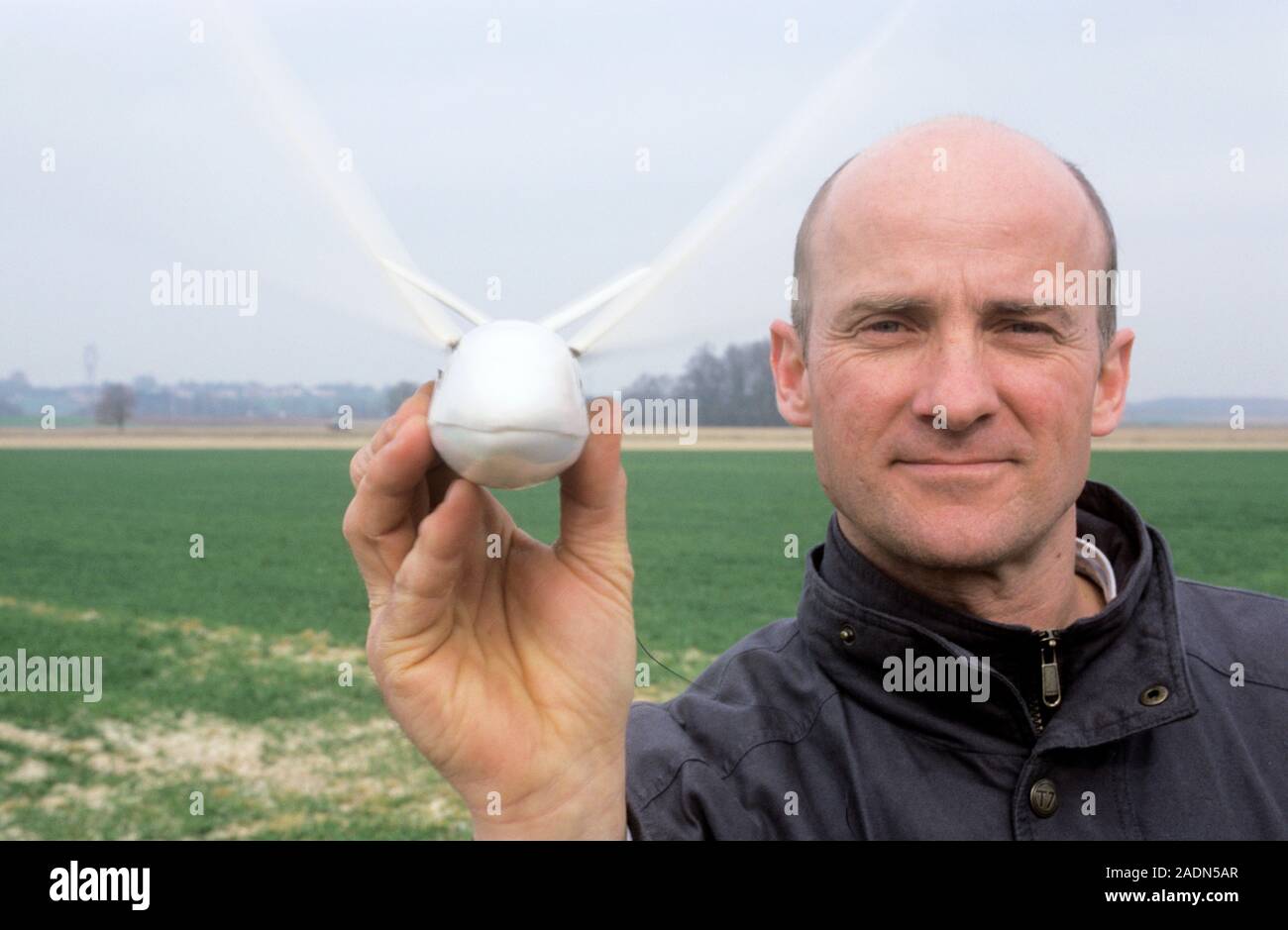 Ornithopter flapping wing aircraft. French inventor Albert Kempf ...