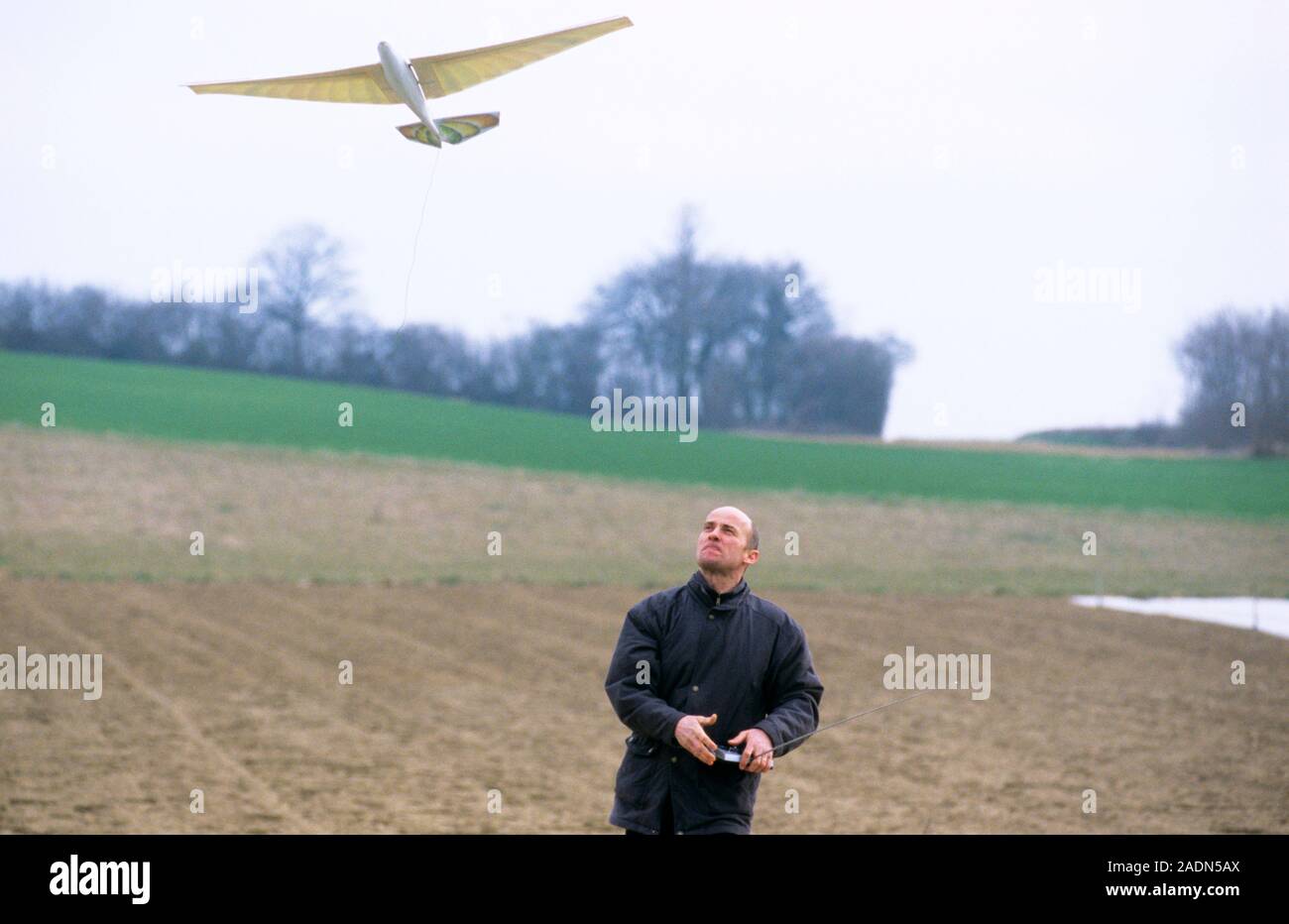 Ornithopter flapping wing aircraft. French inventor Albert Kempf ...